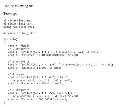 Solved Default Arguments Allow You To Call A Single Function Chegg
