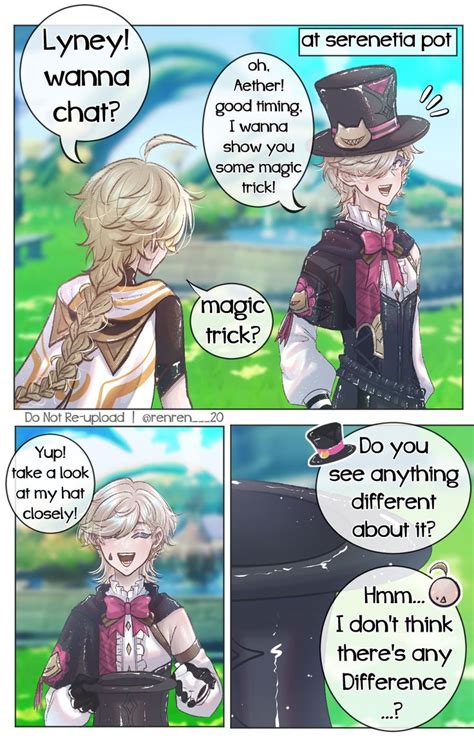 Lyney x Aether Милые рисунки Игры в карты Гаремы