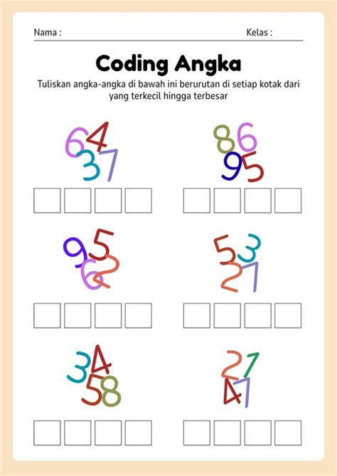 Contoh Lembar Kerja Matematika Kelas 1 Gratis Canva