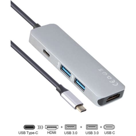 Кабель адаптер Usb3 1 Type Cm Hdmi 2 Usb3 0 Pdcharging Docking Space Aluminum Shell Vcom