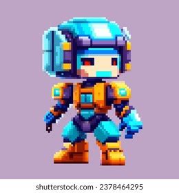 Robot Spaceman Pixel Art Character 8 Stock Illustration 2378464295 Shutterstock
