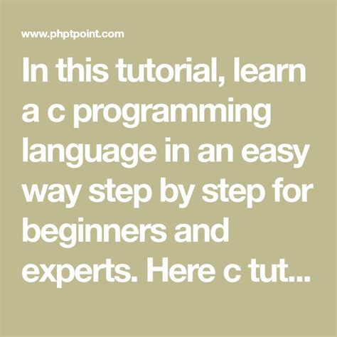 Learn C Programming Language Tutorial For Beginners C Programming Programming Languages C