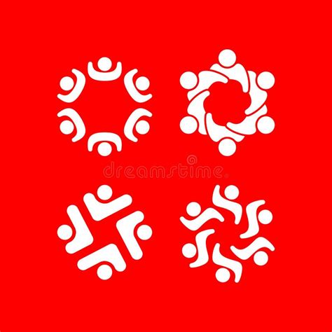 Set Of Logos Depicting Unity Community Help And Support Stock Vector