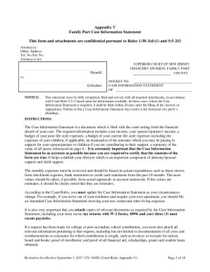 Fillable Online Notice Revised Case Information Statement CIS Forms Fax Email Print PdfFiller