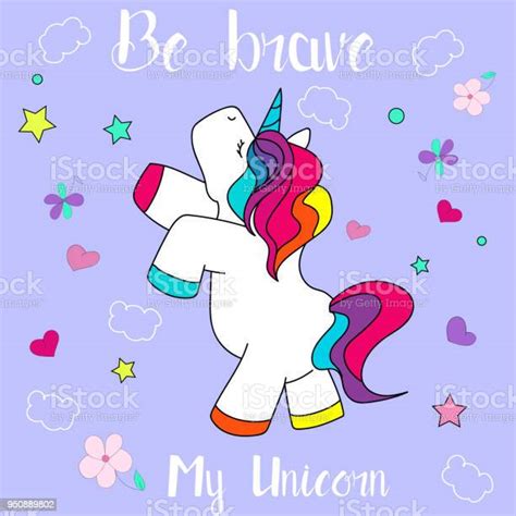 아름 답 고 재미 있는 손으로 그려진된 유니콘 디자인 벡터 가공의 인물에 대한 스톡 벡터 아트 및 기타 이미지 가공의 인물 귀여운 그리기 Istock