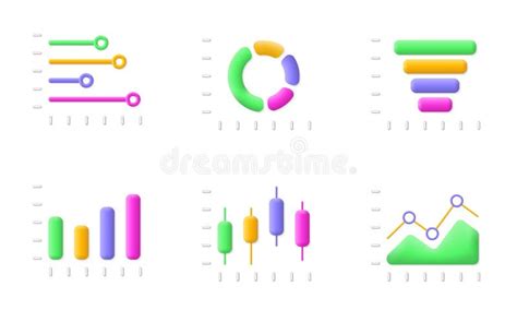 3d Chart Graph Diagram Icon Set Business Presentation Graphic Design
