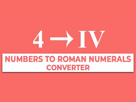Numbers To Roman Numerals Converter