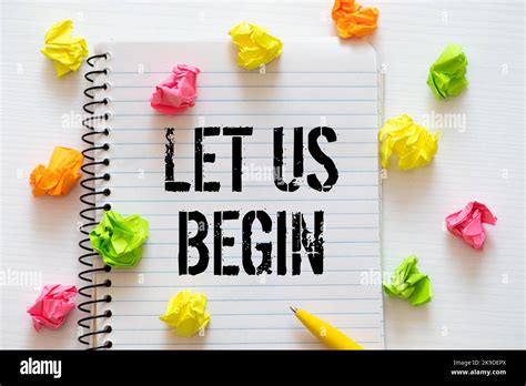 Whiteboard With Text Let Us Get Started Isolated On White Background