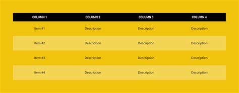 Color Table Html5 Template By Nicepage