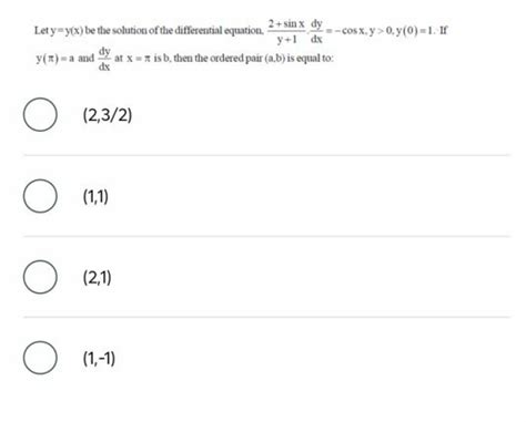 Let Y Y X Be The Solution Of The Differential Equation Frac 2