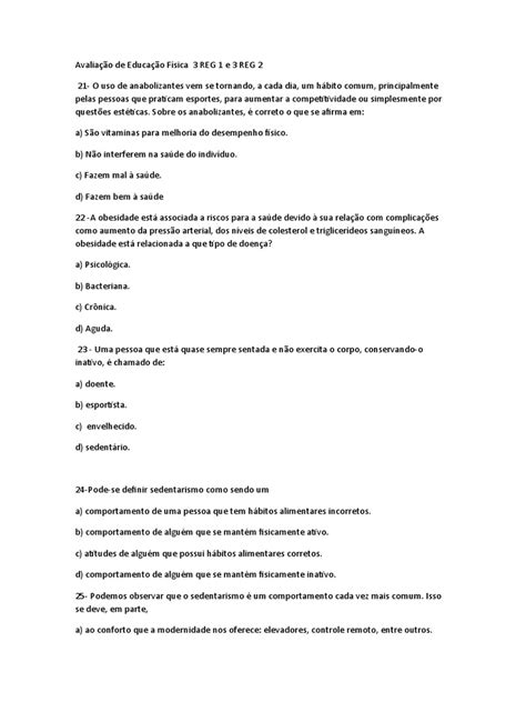 avaliação de educação física 3 reg 1 e 3 reg 2 pdf
