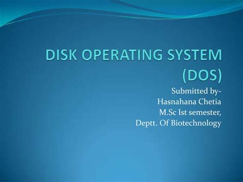 disk operating system ppt