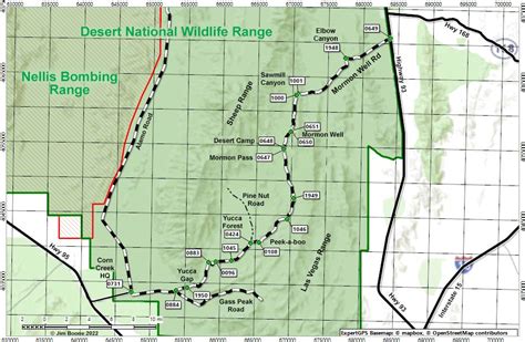 Backroads Around Las Vegas Desert Nwr Mormon Well Road Map Overview