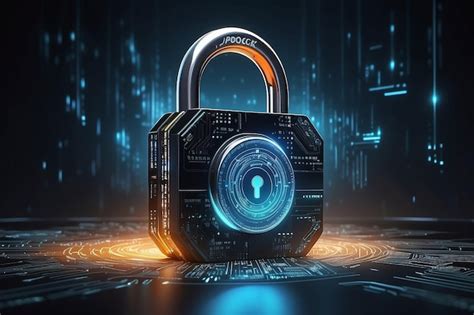 Premium Photo Cyber Security Concept Digital Padlock For Computing System Protection Of