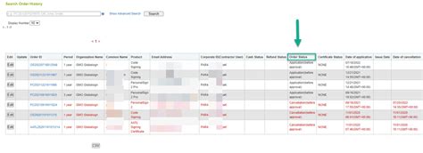 Order Status Client Certificate Orders Order Status Client Certificate Orders