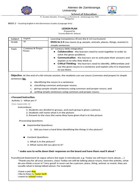 Final Grr Lesson Plan Beed 2 4 Pdf Learning Pedagogy