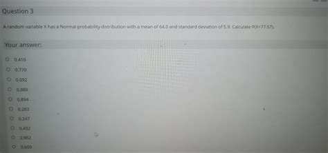 Solved A Random Variable X Has A Normal Probability Chegg Com