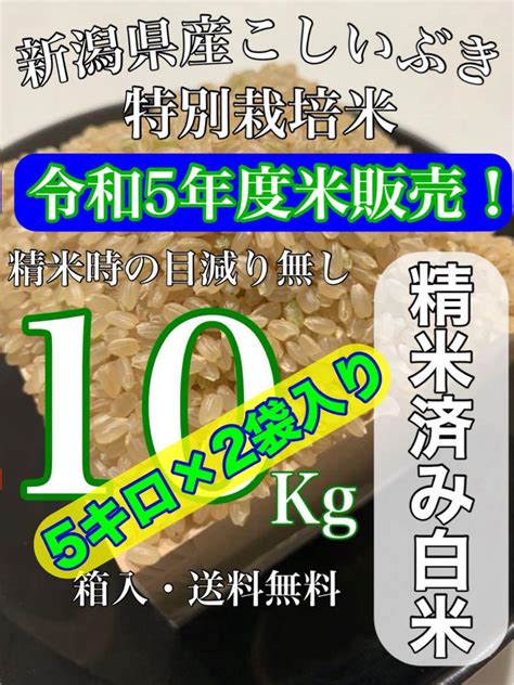 農家直送！精米済み5キロ ️2袋入り10キロ 新潟県産こしいぶき 特別栽培米5年産 By メルカリ