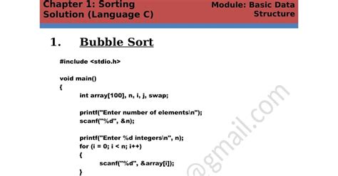 Data Structure Solution In Language C Chapter 1 Sorting