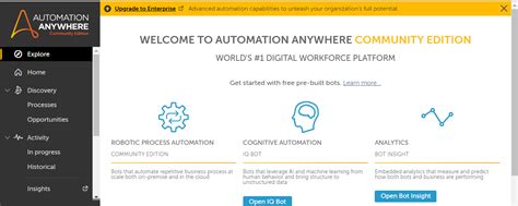 In Control Room For Automation Anywhere A2019 Community Edition There