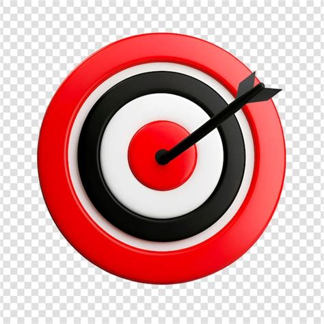 Red Dart Arrow Hitting The Target Center Of The Dartboard Premium AI Generated PSD