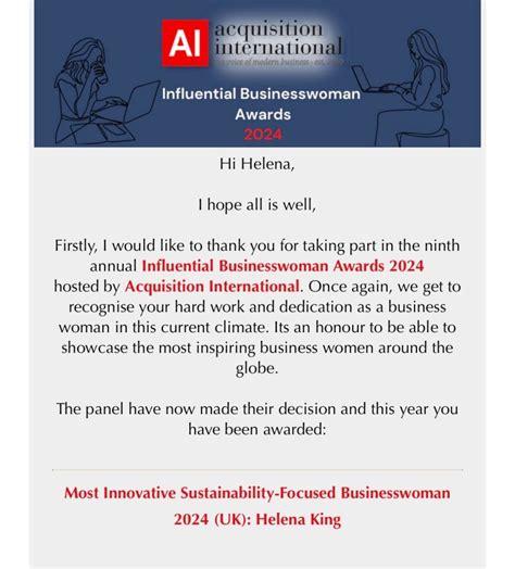 Helena King On Linkedin Businesswoman Sustainability