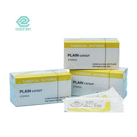 Iso Approved Disposable Surgical Plain Catgut Suture With Needle