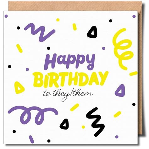 Happy Birthday To Theythem Non Binary Gender Neutral Greeting Card Ebay In 2024 Happy