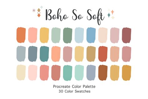 Drawing Illustration Boho PROCREATE Color Palette For IPad Color