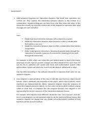Assignment 5 Docx Assignment 5 1 UML Sequence Diagrams Are Interaction Diagrams That Detail
