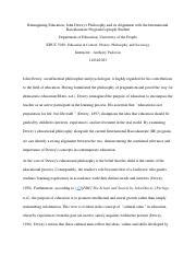 Week01 Written Assignment 1 Pdf Reimagining Education John Dewey S