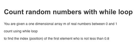 Solved Count Random Numbers With While Loop You Are Given A