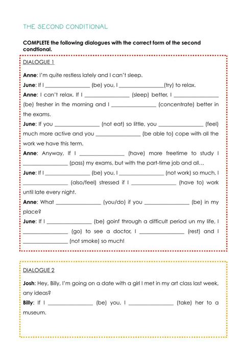 Second Conditio Free Interactive Worksheets 311713