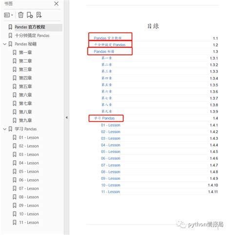 最全pandas中文教程合集 pdf 官方 数据 中文版