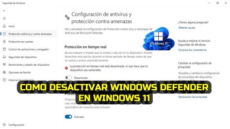 Cómo Desactivar Windows Defender En Windows 11 Youtube