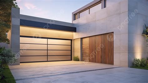 차고 문이 있는 현대적인 집과 3d로 광택이 나는 콘크리트 바닥 현대 집 외부 외관 디자인 배경 일러스트 및 사진 무료 다운로드 Pngtree
