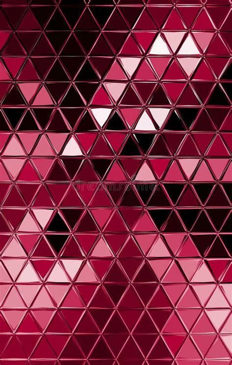 regular equilateral triangular mosaic glass tile distortion red and