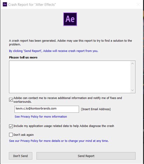 Affect Effect 2019 Crash Report Adobe Community 10745387