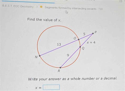 Best Eoc Geometry Segments Formed By Intersecting Secants T5s Find