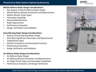 Phased Array Radar Systems Engineering Bootcamp Tonex PPT