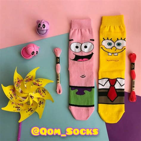 خرید و قیمت جوراب ساق دار تا به تا طرح باب اسفنجی پاتریک فانتزی فری سایز از غرفه فروشگاه انلاین