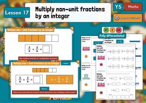 Year 5 Fractions Multiplying Non Unit Fractions By An Integer Lesson 17 Grammarsaurus