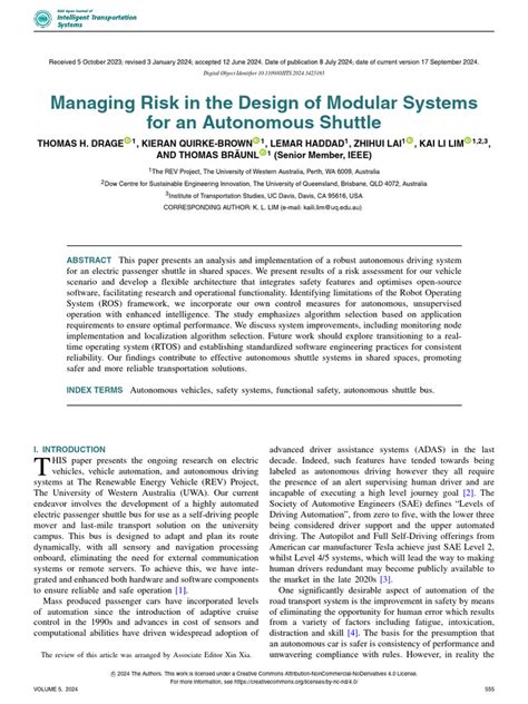 Managing Risk In The Design Of Modular Systems For An Autonomous Shuttle Pdf Reliability