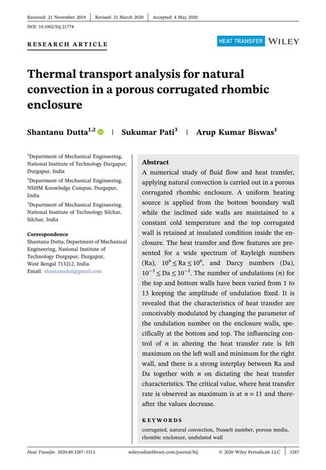 Thermal Transport Analysis For Natural Convection In A Porous Corrugated Rhombic Enclosure