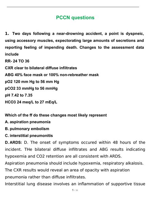 All The Pccn Exam Questions With All The Correct Answerslatest Updated