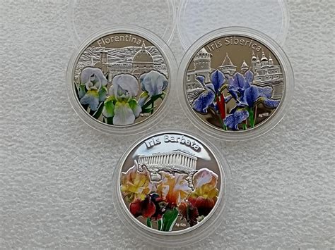 Ниуэ 1 доллар 2012 Волшебные Цветы Ирисы 3 шт Серебро С Рубля — покупайте на по