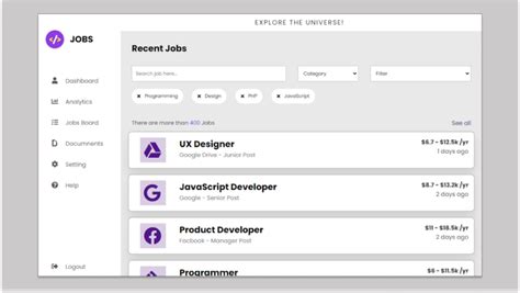Create A Dashboard Using HTML And CSS Code Info
