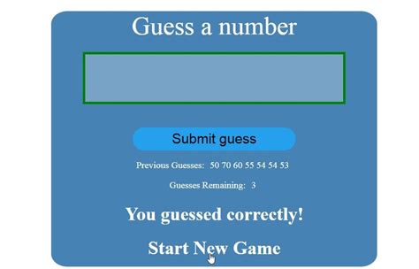 Number Guessing Game Using Htmlandcss In Vanillajs Sourcecodester