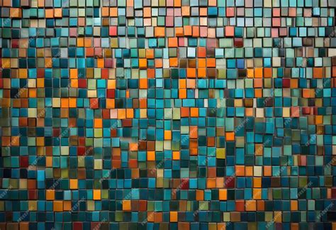 Premium Photo Bright Mosaic Tiles Generative Ai