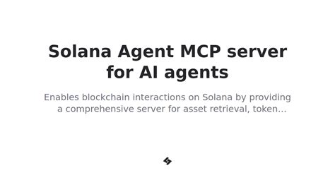 Solana Agent Mcp Server For Ai Agents